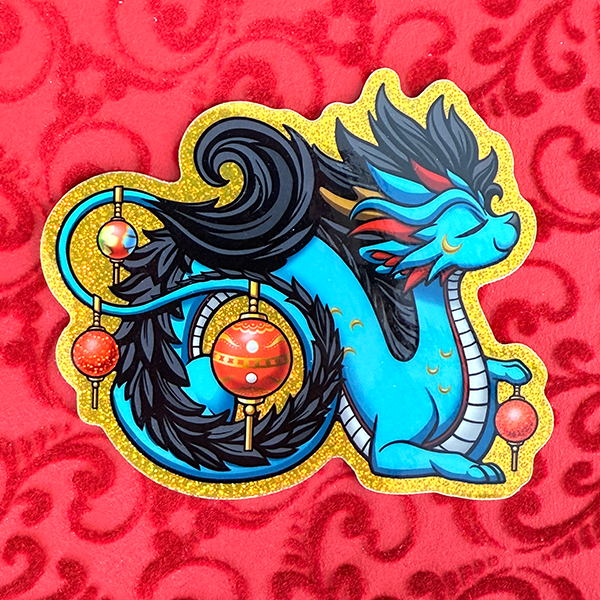 Jade 'Gold Glitter' - Sticker | Dragons & Beasties – Dragons and Beasties