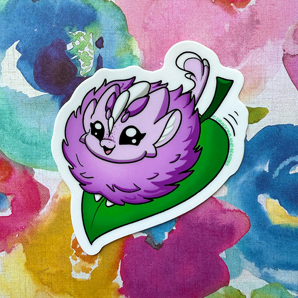 Leaf Floater Puff - Sticker | Dragons & Beasties – Dragons and Beasties